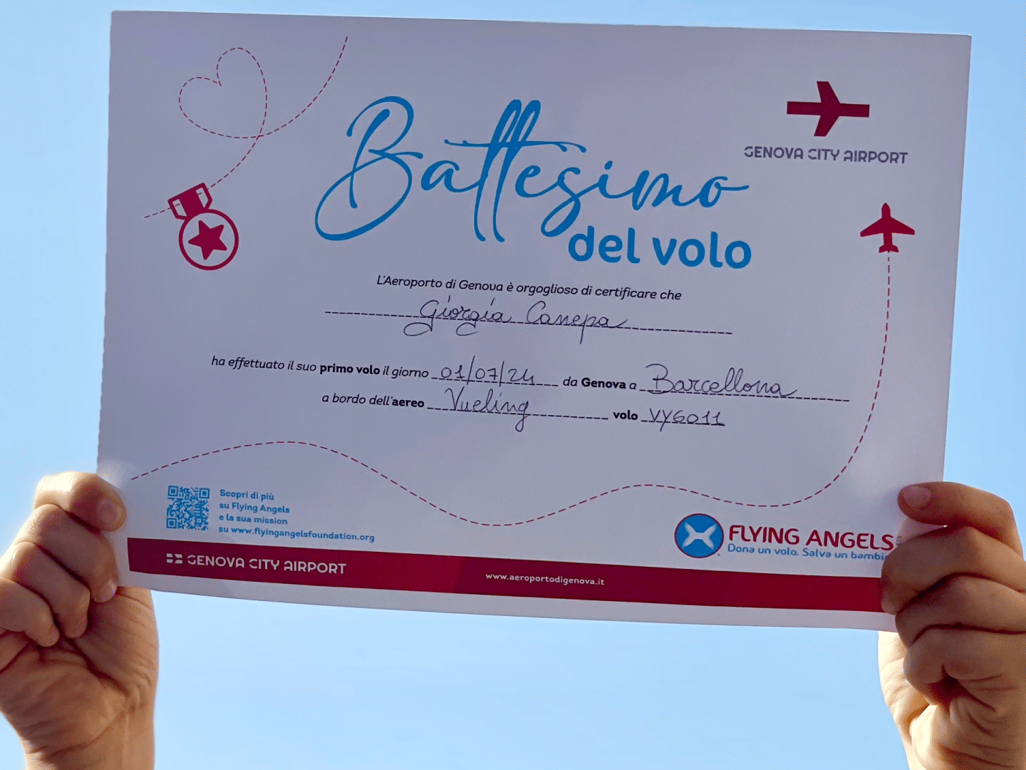 Il battesimo del volo all'Aeroporto di Genova - Flying Angels ...